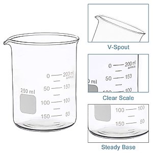 Glass Flask Erlenmeyer Flask Set Narrow Mouth 2000ml Thick Glass Graduated Measuring Cylinder Set 5ml 10ml 50ml 100ml Glass Measuring Beaker Set 50ml 100ml 250ml