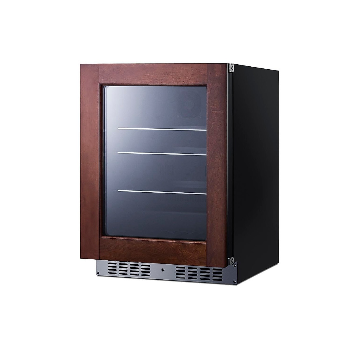 Summit Appliance AL57GPNR Commercial 24" Wide 5.0 Cu.Ft. Built-in Undercounter ADA Compliant Beverage Center with Panel-ready Glass Door, Black Cabinet, Factory Installed Lock and Digital Controls