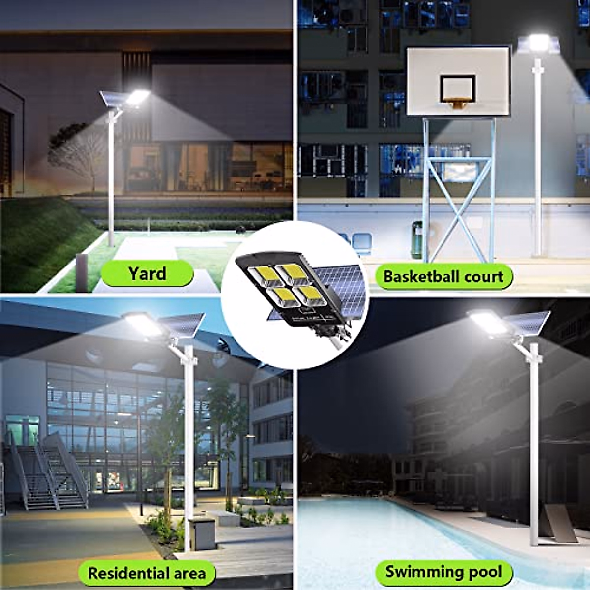 HYPERAZA 1000W Solar Street Lights Dusk to Dawn Solar Light 80000LM High Brightness Remote Controlled Solar Street Light Outdoor with Motion Sensor IP66 Waterproof fit for Yard, Garden, Parking Lot
