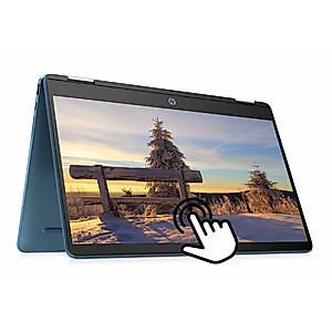 HP Flagship Chromebook 14" HD 2-in-1 Touchscreen Laptop, Intel Celeron N4120(Up to 2.6GHz), 4GB RAM, 64GB eMMC, Wi-Fi, Up to 13Hours Battery Life, Bluetooth, Chrome OS, Blue, w/GM Accessories