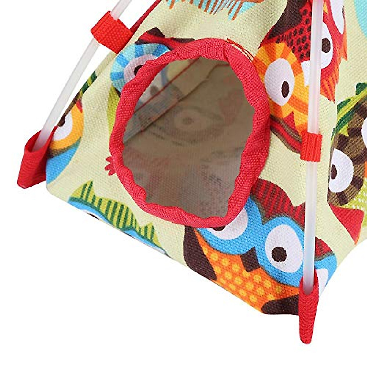 Sheens Parrot Hut Windproof House Bird Hanging Hammock Toy for Parakeet Cockatiel Cockatoo Conure(Owl S)