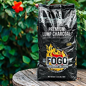 FOGO Premium Oak Restaurant All-Natural Hardwood Lump Charcoal for Grilling and Smoking with 2 Different Sizes, 17.6 Pounds (2 Pack)
