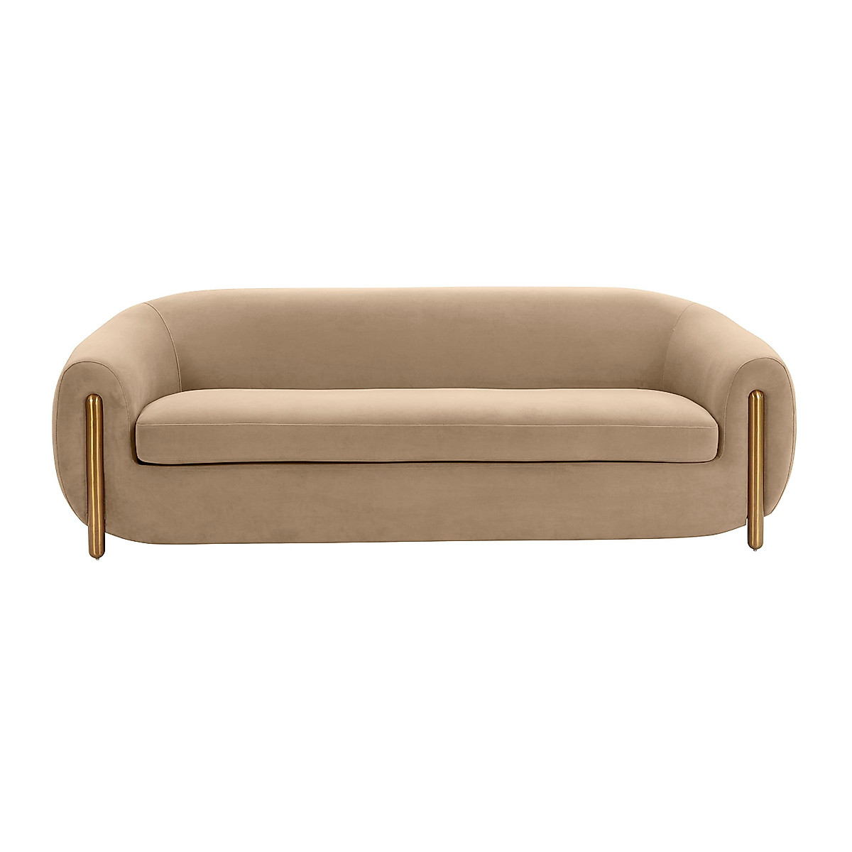 Tov Furniture Lina Cafe Au Lait Brown Velvet Sofa by Inspire Me! Home Décor