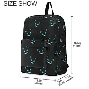 ZzWwR Cute Cheshire Cat Faces Pattern Casual Polyester Computer Backpack Large Daypack for Business Sport Travel School Bookbags