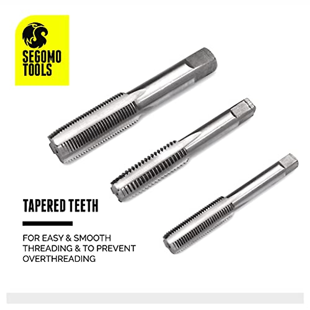 Segomo Tools 110 Piece Hardened Alloy Steel SAE Tap And Die Threading Tool Set With Storage Case | SAE Tap and Die Set | Rethreading Kit | Tap Set | Tap and Die Kit - TD110SAE