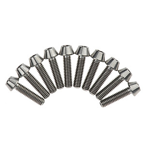 Wanyifa Titanium Ti DIN912 M4x15mm Tapered Head Hex Bolts M4 15L Bicycle Screws Pack of 10