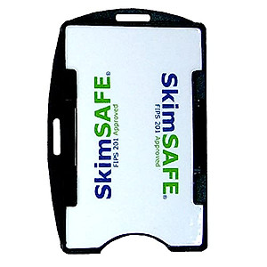 5 Pack - Black RFID Blocking ID Badge Holder (Holds 2 Cards) - SkimSAFE FIPS 201 Approved - Dual Sided Shield Blocks 13.56MHz Radio Signal - Specialist ID (Black)