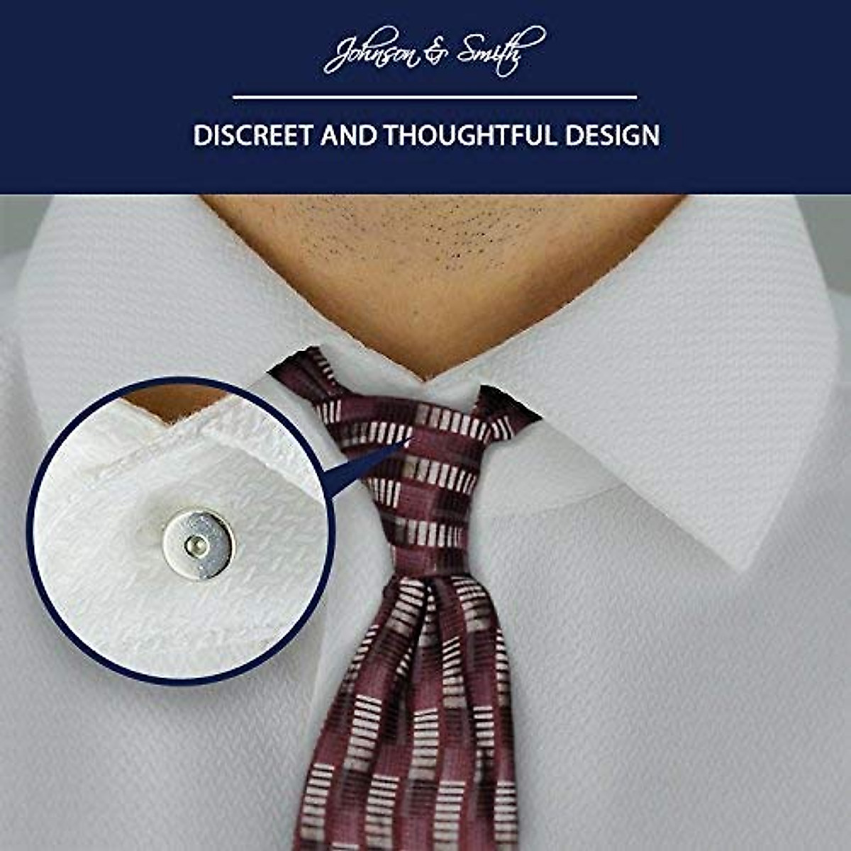 Johnson & Smith Collar Extenders/Neck Extender/Wonder Button for 1/2 Size Expansion of Men Dress Shirts, 5 +1 Pack, 3/8"