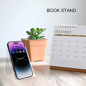 SANYOUNG 6 Pack Acrylic Book Stand, Clear Book Display Easel, Acrylic Book Stand Holder for Displaying Comic Books, Albums, Newspaper, Magazines, CDs, etc