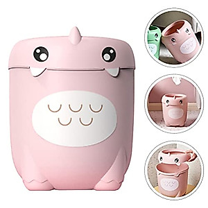 Homoyoyo Plastic Storage Bins Trash Cans Plastic Garbage Can, Cartoon Decorative Trash Can Wastebasket Paper Basket with Pressure Ring for Home Kitchen Bathroom, Trash Cans Trash Cans Car Decor