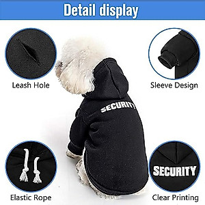 Dog Hoodie Pet Clothes - Security Printed Pet Sweaters with Hat Soft Cotton Coat Winter for Small Medium Large Dogs Cats