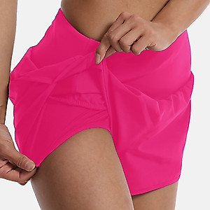 Kcutteyg Running Shorts for Women with Liner High Waisted Lightweight Womens Workout Shorts with Back Pocket- 4" (Hot Pink,XL)