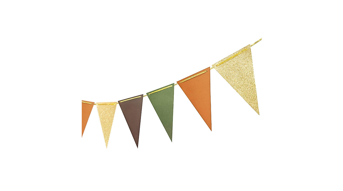 Glitter Triangles Party Banner - 15 Pcs, 10 Feet