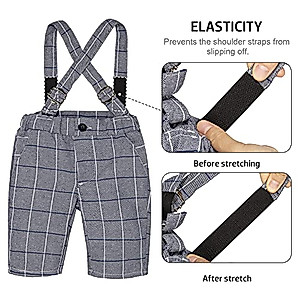 BIG ELEPHANT Gentleman Bowtie Suspenders Suits-Dress Clothes, Formal Wear for Infant Boys