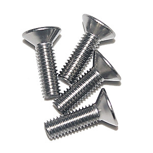 Fullerkreg 18-8 Stainless Steel Hex Drive Flat Head Screw M6 x 1 mm Thread, 16 mm Long,Packs of 25