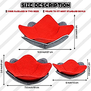 Patelai 6 Pieces 3 Sizes Bowl holders Microwave Bowl Cozy for Adults and Children Hot Cool Cup holders Microwave Safe Holder Warm Heat Resistant Multipurpose Reversible holders