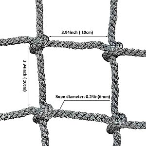 EkiDaz HXRW Rope Net Climbing Net for Kids Indoor and Outdoor Playing Garden Climbing Cargo Net Durable Protective Safety Net Playground Sets for Backyards (Size : 4 * 6m(12.12 * 18.18ft))