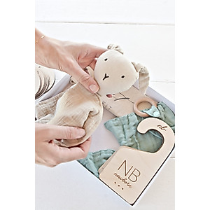 Baby Gift Box - Baby Gift Set Including Milestones Set, Baby Closet Dividers, Bunny, Teether+Blankie and Outfit Keepsake (Ultimate 5-Pack Gift Set)…