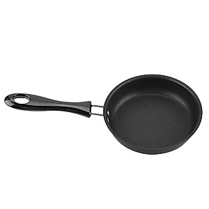 Weohoviy Mini Egg Frying Pan, Portable Mini Frying Pan Poached Egg Household Small Kitchen Cooker, Black