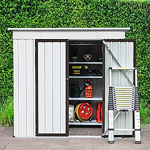 Seedfaya Outdoor Shed 6' x 4',Metal Storage Shed with Double Lockable Doors,Vents,Small Sheds Outdoor Storage for Garden Tools,Lawn Mower,Garbage Can,Bikes,Waterproof Storage Shed