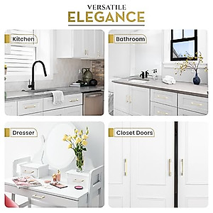 Southern Hills 5 Pack Gold Cabinet Pulls -128mm - Brushed Gold Drawer Pulls, Gold Handles for Drawers, Brushed Brass Drawer Pulls, Gold Cabinet Handles, Brass Cabinet Pull Gold Kitchen Hardware