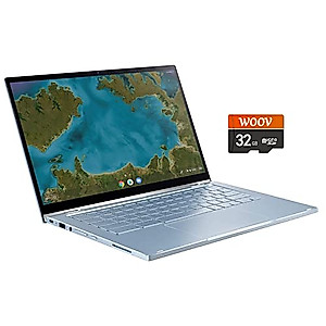 Asus Chromebook Flip- 14" FHD(1920 x 1080) Touchscreen, Intel Core m3-8100Y,4GB - 64GB eMMC，Intel UHD Graphics 615, Backlit Keyboard, Bundle with WOOV Micro 32GB SD Card