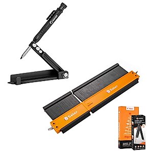 Saker Multi-function Scribing Tool&Saker Connection Profile Gauge(5+10 INCH, BLACK+ORANGE)