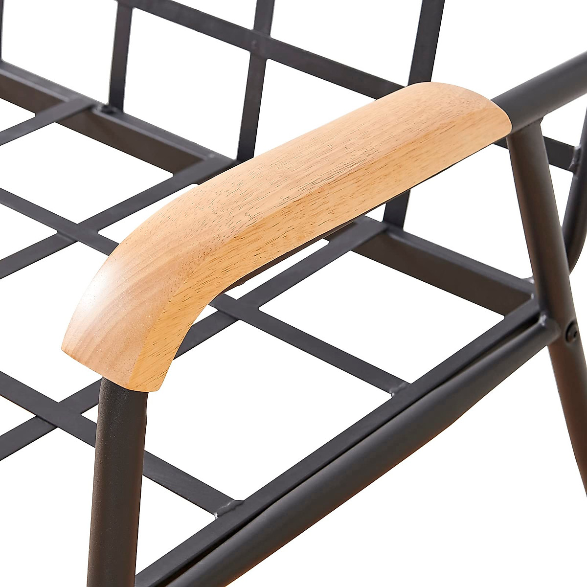 CLIPOP Mid Century Modern Accent Chair, Loveseat Sofa with Removable Backrest and Cushion, Upholstered Faux Leather Couch with Solid Wood Armrest Metal Frame Easy-Assembly, 43" W, Dark Brown