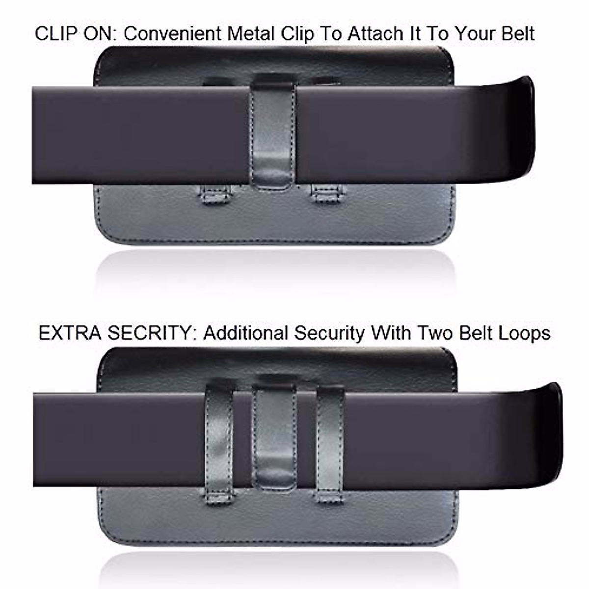 AH Phone Belt Holder Phone Holster Pouch with Magnetic Cover Leather Belt Pouch for iPhone 15 Plus, 15 Pro Max, 14 Plus, iPhone 14 Pro Max, 13 Pro Max with Otterbox Phone Case Installed (X-Large)