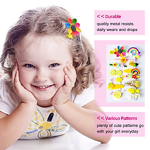 SKYNEO Baby Hair Clips, Pin, Barrettes for Girls, Toddler Girls Accessories, Kids Clips Styling, Flower Rainbow Candy Fruits Butterfly Cute 42 Pieces