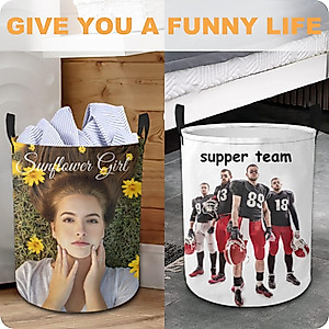 Custom Laundry Hamper Personalized Laundry Basket With Name Customized Dirty Clothes Storage Basket for Bathroom Living Room Bedroom Collapsible with Handles Gifts for Boys Girls Women Men (S)