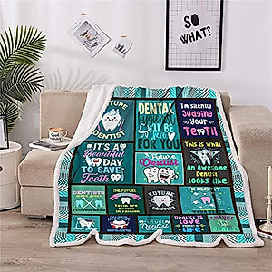 CYREKUD Dental Hygienist Gifts Blanket,Hygienist Gifts for Women Throw Blanket,Dental Office Gifts for Hygienist,Dental Assistant Nurse Gifts Coworker Christmas Blanket for Couch Sofa Decor 50"x60"
