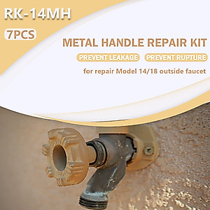 RK-14MH Repair Kit Metal Handle Repair Kit, for Woodford Model 14 Model 18 Outdoor Faucet, Prevent Leaking (7 Pcs)