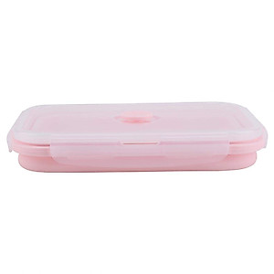 Haofy Silicone Food Storage Containers, Rectangle Lunch Boxes Collapsible Containers for Picnic Travel, Microwave Freezer Dishwasher (1200ml)