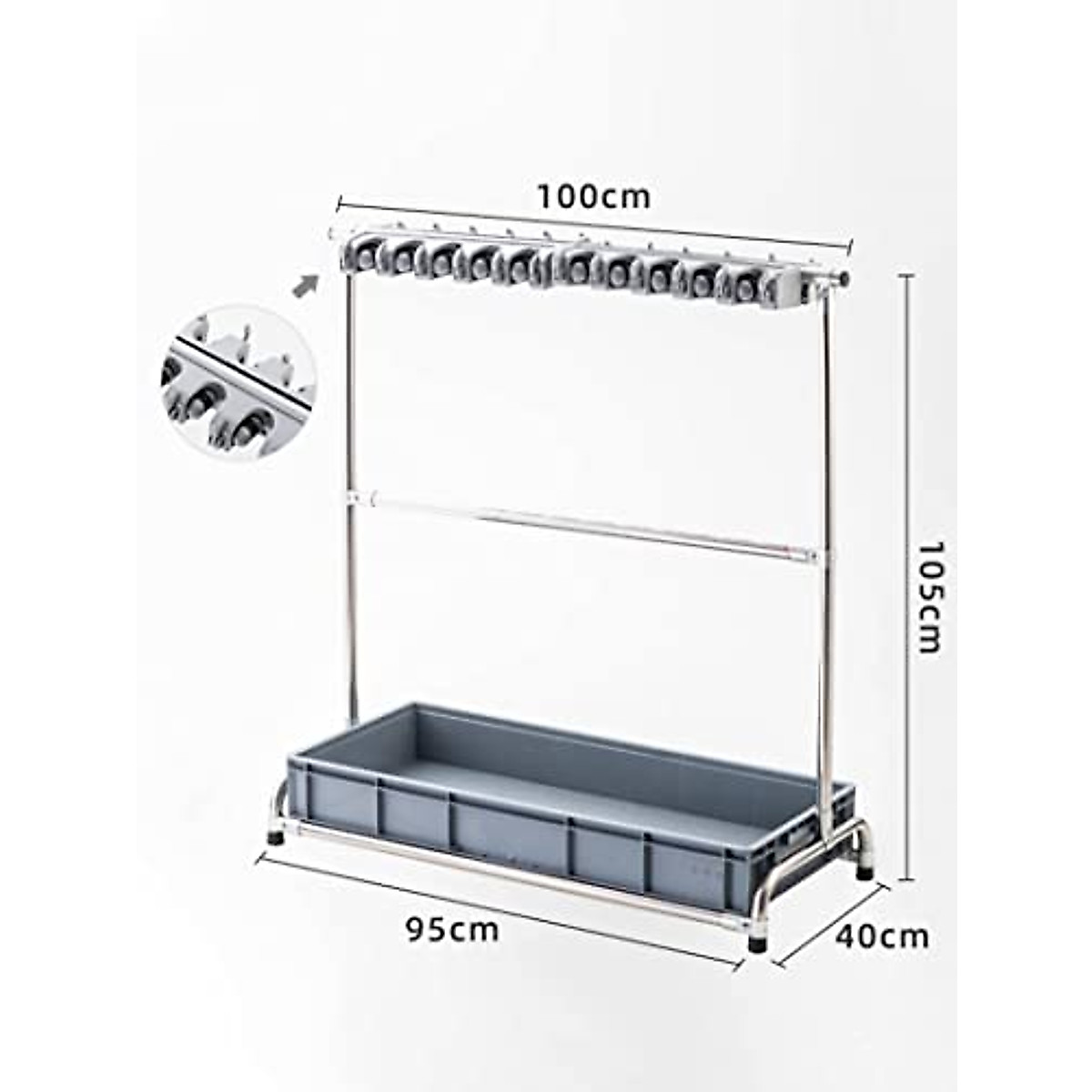 MBETA Mop Hook Removable Broom mop Rack Floor Type mop Rack Storage Device Stainless Steel mop Stand mop Rack