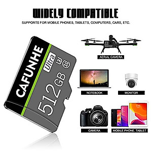 Micro SD Memory Cards 512GB Micro SD Card Full HD Video V10 TF Card 512GB Memory Card High Speed for GOPRO/Smartphone/Tablet/PC/Drone 512GB
