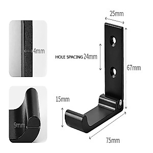 YIUIRUOI 2 Pcs Aluminum Alloy Folding Coat Hook with Screws for Bedroom/Living Room/Wardrobe Etc. (Black)