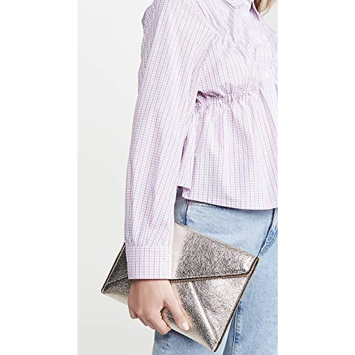 Rebecca Minkoff Women's Leo Clutch, Champagne, Gold, Metallic, One Size