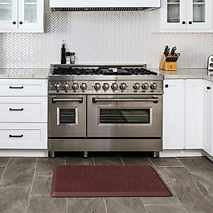 Anti Fatigue Kitchen Mat for Floor by DAILYLIFE, 3/4" Thick Kitchen Cushioned Mat, Standing Comfort Mat for Home, Office, Garage, Non-Slip Bottom, Waterproof & Easy-to-Clean (24" x 36", Burgundy)