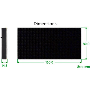 64x32 2048 RGB Full Color LED Matrix Panel 2.5mm Pitch P2.5, Display Text/Colorful Image/Animation Adjustable Brightness Chainable Design,Compatible with Raspberry Pi / Raspberry Pi Pico / ESP32