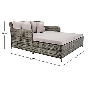 Safavieh PAT7500B Outdoor Collection Cadeo Grey Cushion Daybed
