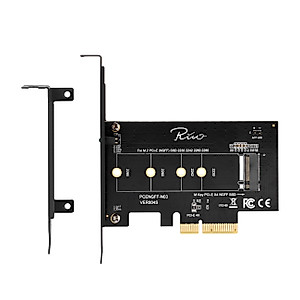 Rivo PCI-E Riser PCIe M.2 PCIe SSD to PCIe Express 3.0 x4 Adapter Card - Supports M2 NGFF PCI-e 3.0, 2.0 or 1.0, NVMe or AHCI, M-Key, 2280, 2260, 2242, 2230 Solid State Drives