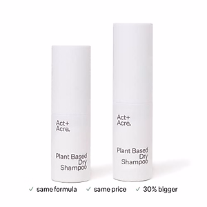 Act+Acre Plant-Based Dry Shampoo - Natural and Unscented Powder Spray Shampoo with Fulvic Acid and Rice Refresh Oily Hair and Restore Volume - Dry Shampoo for All Hair Types - (Now 30% Bigger)