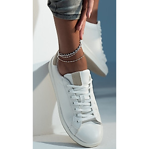 Miabella 925 Sterling Silver Diamond-Cut Oval and Round Bead Ball Chain Anklet Ankle Bracelet for Women, Made in Italy (sterling-silver, Length 9 Inches (X-Small))