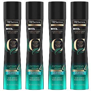 Tresemme Compressed Micro Mist Hair Spray - Extend Hold Level 4 - Net Wt. 5.5 OZ (155 g) Per Can - Pack of 4 Cans