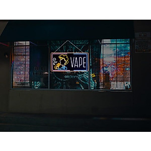 LED Neon VAPE Sign for Smoke Shops, Super Bright Unique Design VAPE Sign with Hanging Installation, 35"x17" High Visibility VAPE Sign for Stores Retail Shops Window