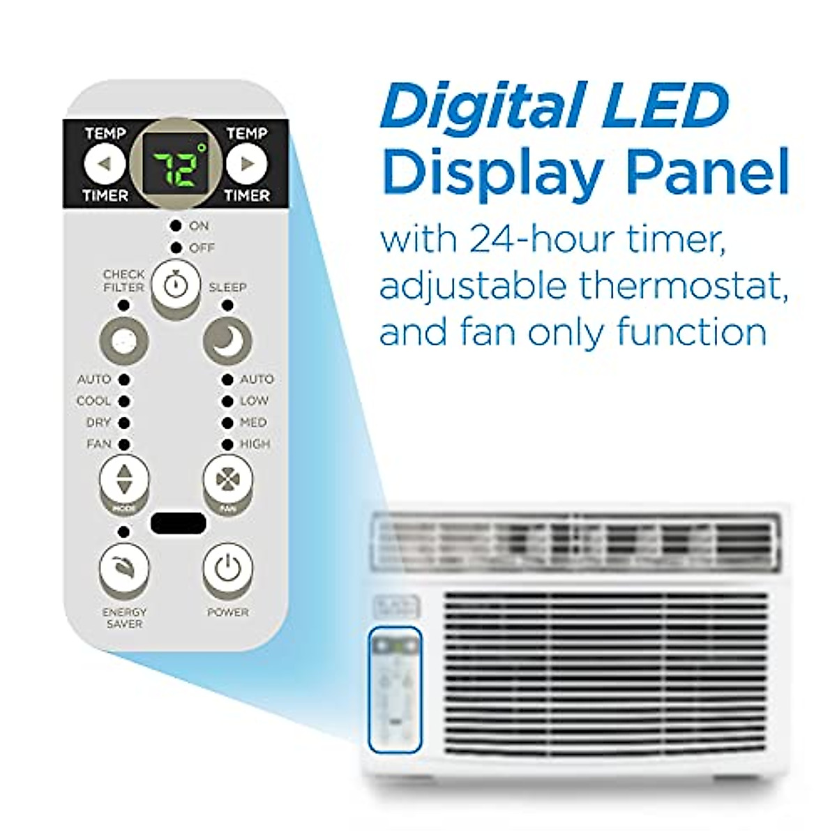 BLACK+DECKER BD10WT6 Window Air Conditioner with Remote Control, 10000 BTU, Cools Up to 450 Square Feet, White