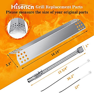 Hisencn Replacement Parts for Monument Grills 24367, 35633, 17842, 24633, 41847NG, 77352, 77352MB, Heat Tent and Grill Burner& Igniter Replacement Parts for Monument Grills 4-Burner Gas Grill