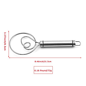 2 Pack Wisk Kitchen Tool,Pizza Dough Mixer Dutch Dough Whisk For Baking Cake Dessert Sourdough Pizza and Pastry,Artisian Blender