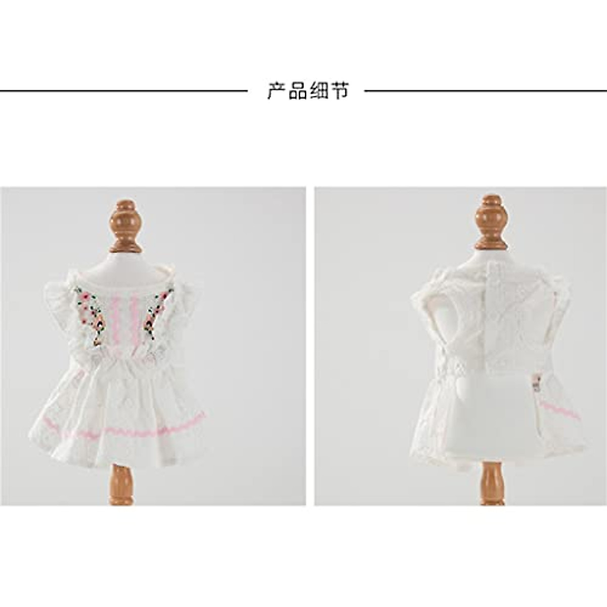 HOUKAI Dress Dog Clothes Dog pet Clothes Skirt Summer Cotton White Skirt (Color : D, Size : Lcode)